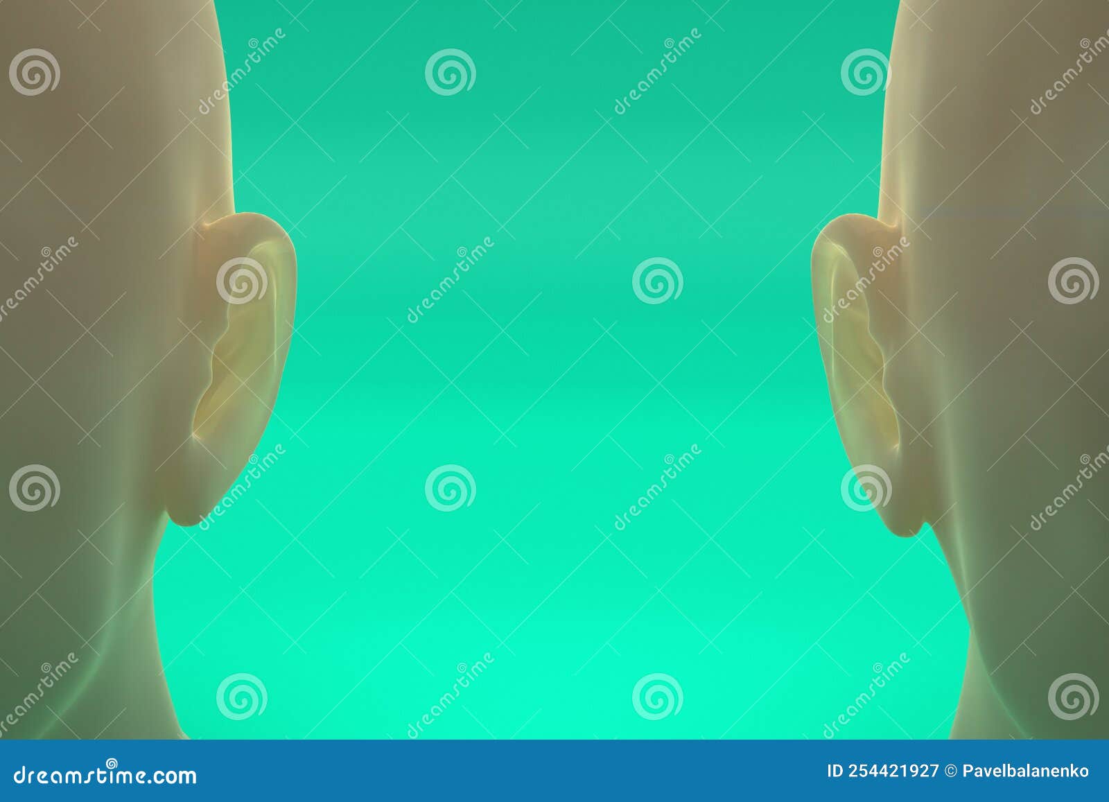 Two Ears Close-up One To Another Stock Illustration - Illustration of ...