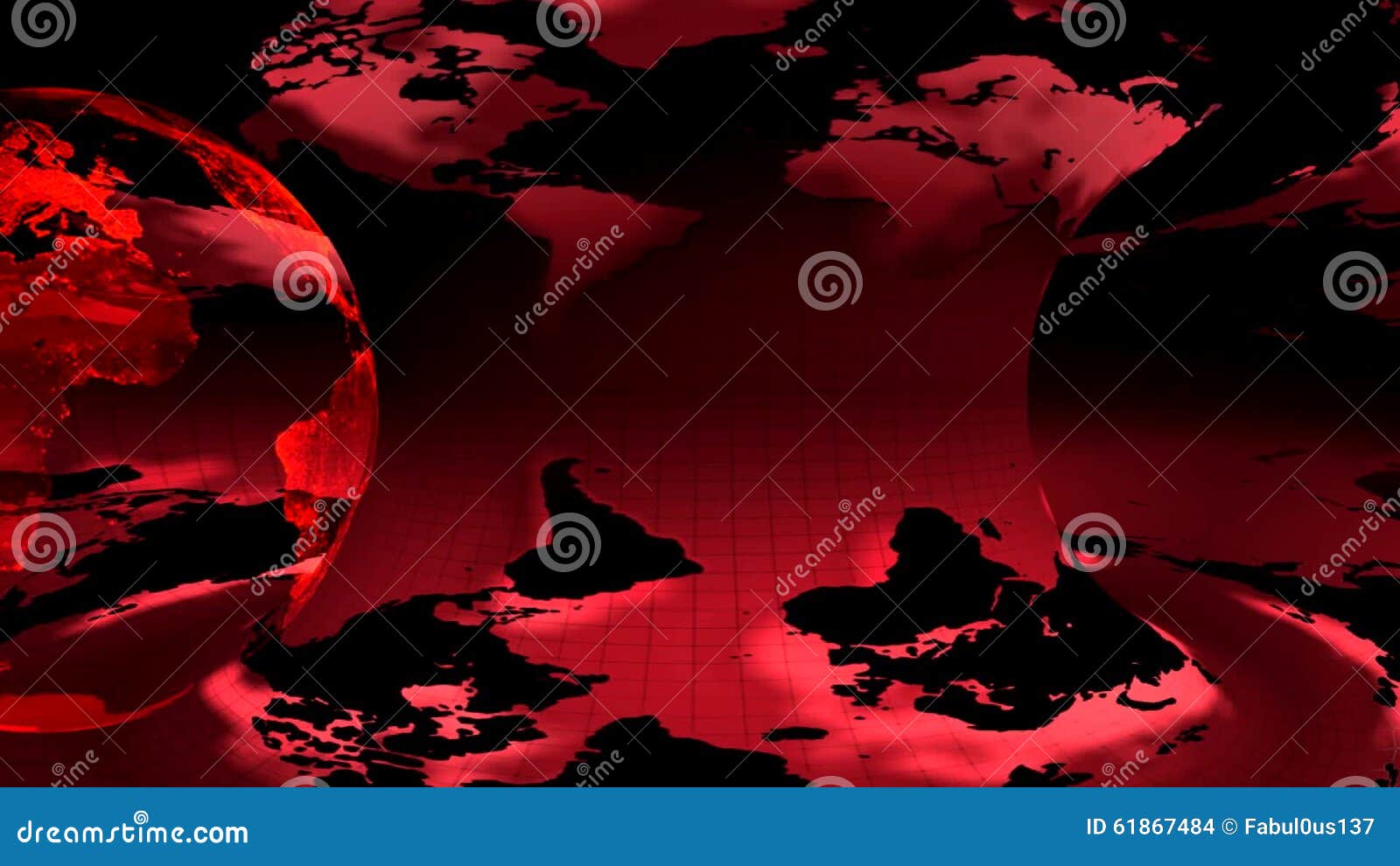 Two Earth Globe Rotated on a Red Background Stock Footage - Video of ...