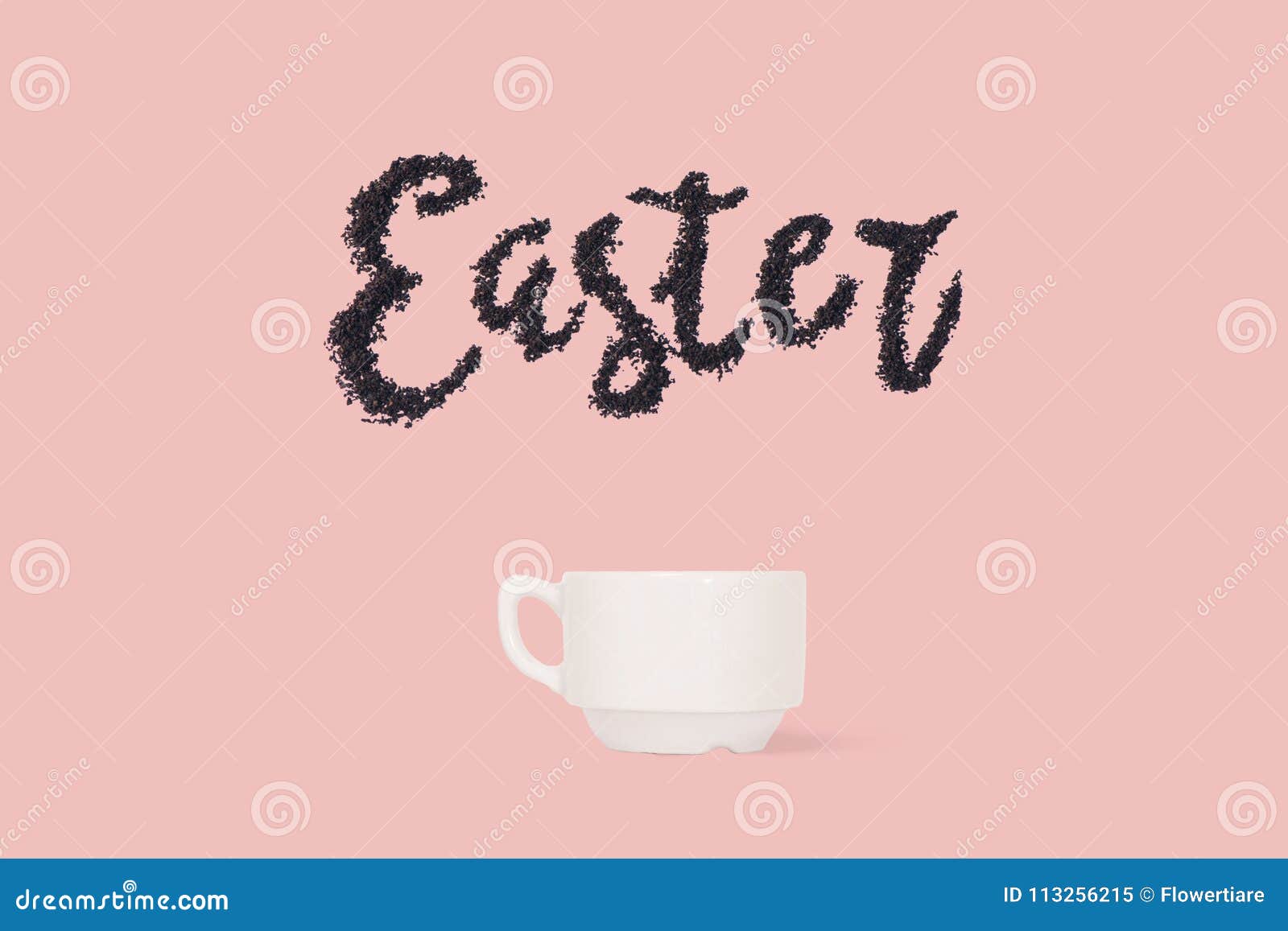 Easter Bunny from Coffee Ground with Egg on a White Background Stock ...
