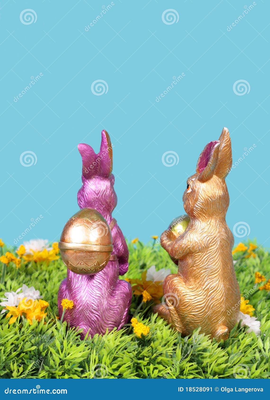 Two easter rabbit stock image. Image of colorful, greenfield - 18528091
