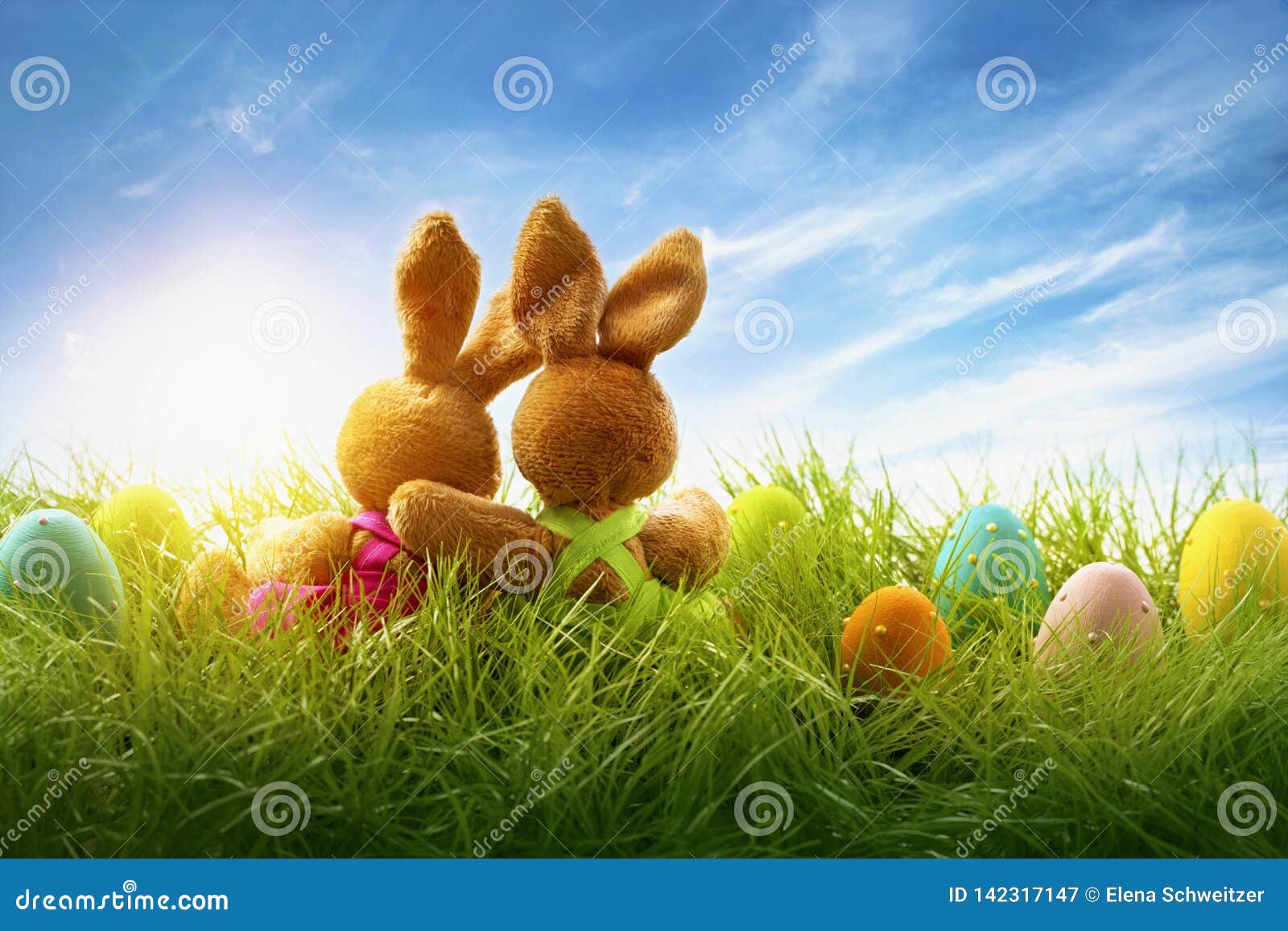 Two easter rabbits stock image. Image of easter, brown - 142317147