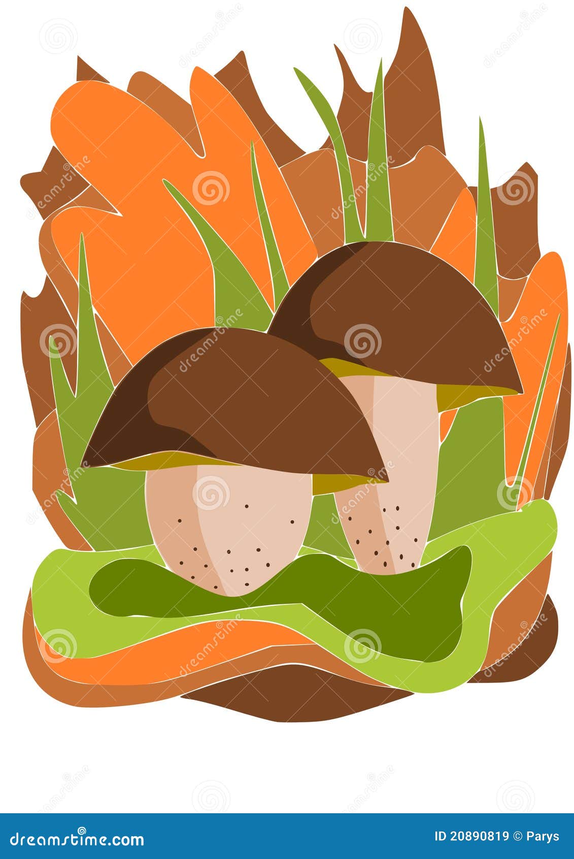 Edible Mushrooms Flat Icon Set Cartoon Vector | CartoonDealer.com #76115301