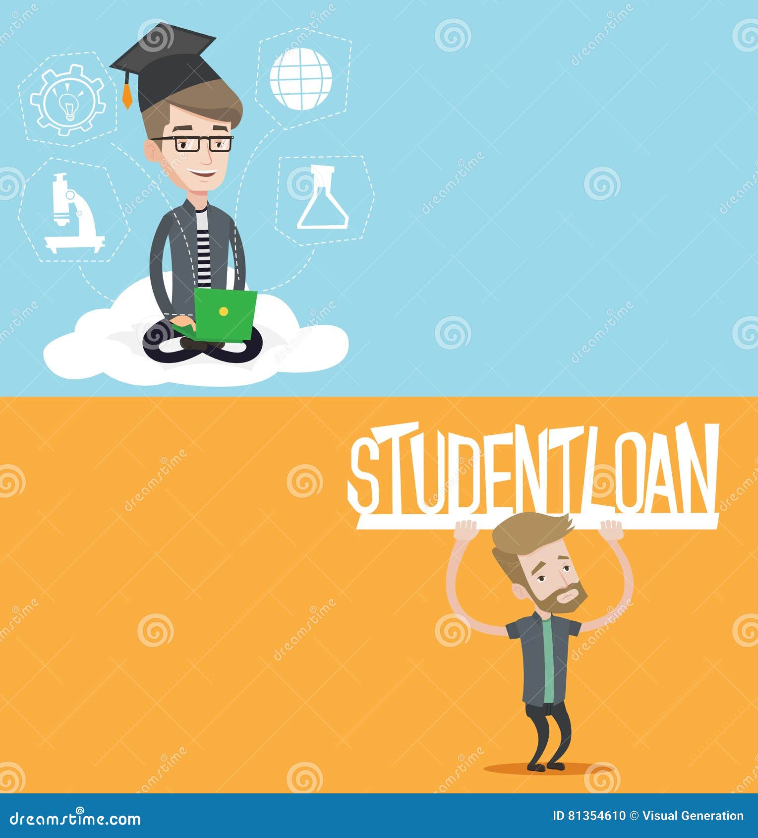 Two Educational Banners with Space for Text. Stock Vector ...