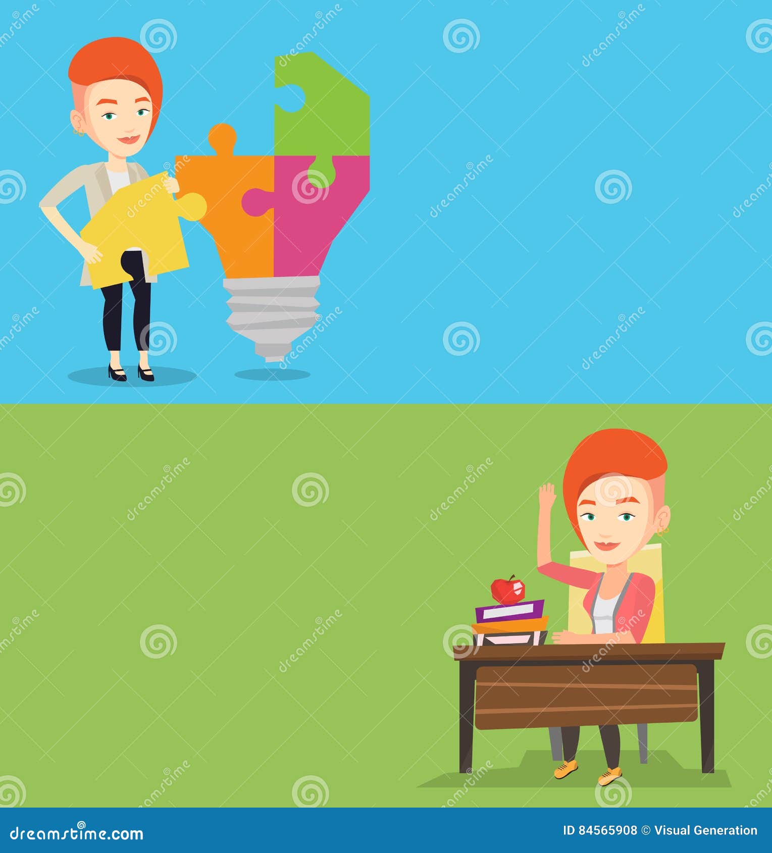 Two Educational Banners with Space for Text. Stock Vector ...