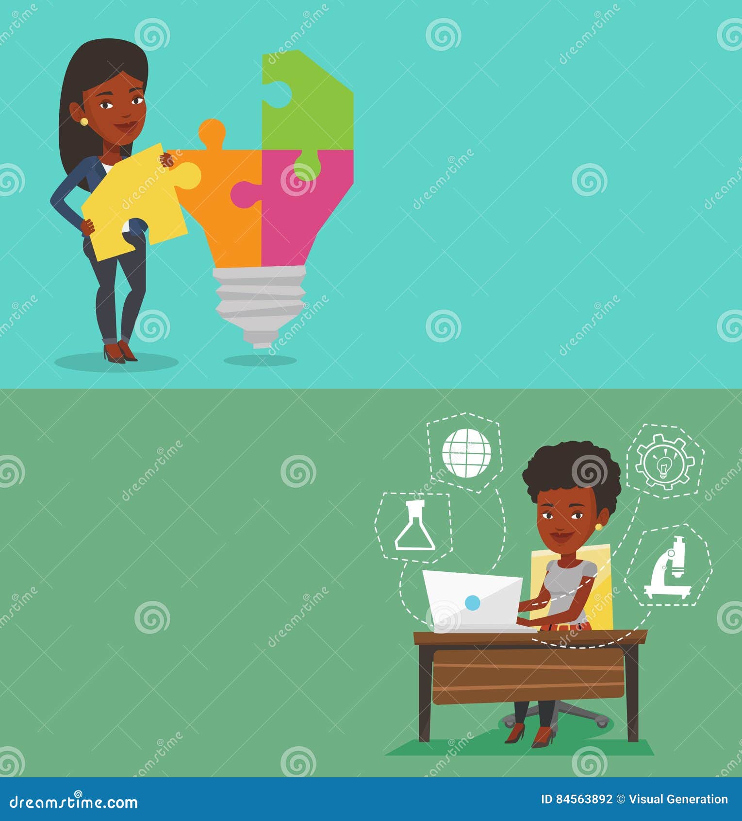 Two Educational Banners with Space for Text. Stock Vector ...