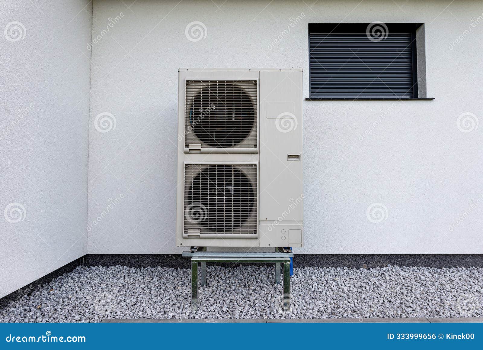Two Efficient Outdoor Heat Pump Units Placed in Front of the House ...