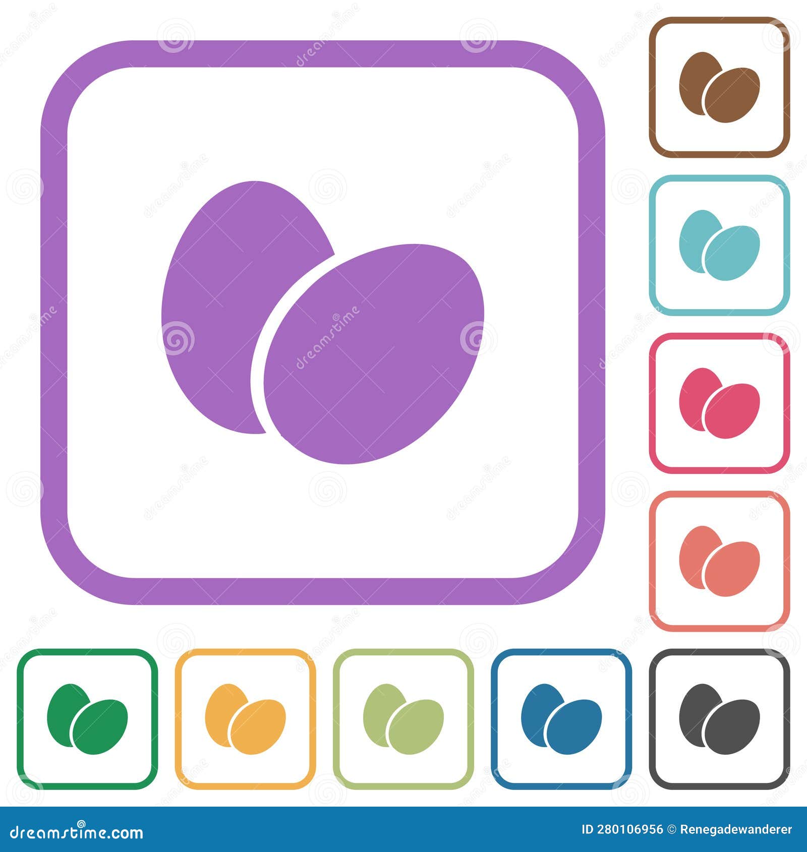 Two Eggs Solid Simple Icons Stock Vector - Illustration of proteine ...