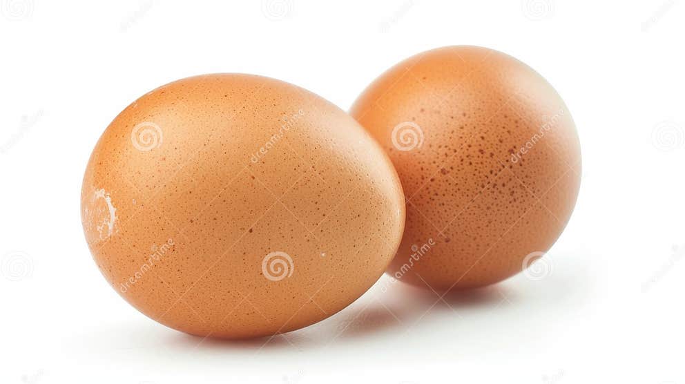Two Eggs on a White Background Stock Photo - Image of diet, cooking ...