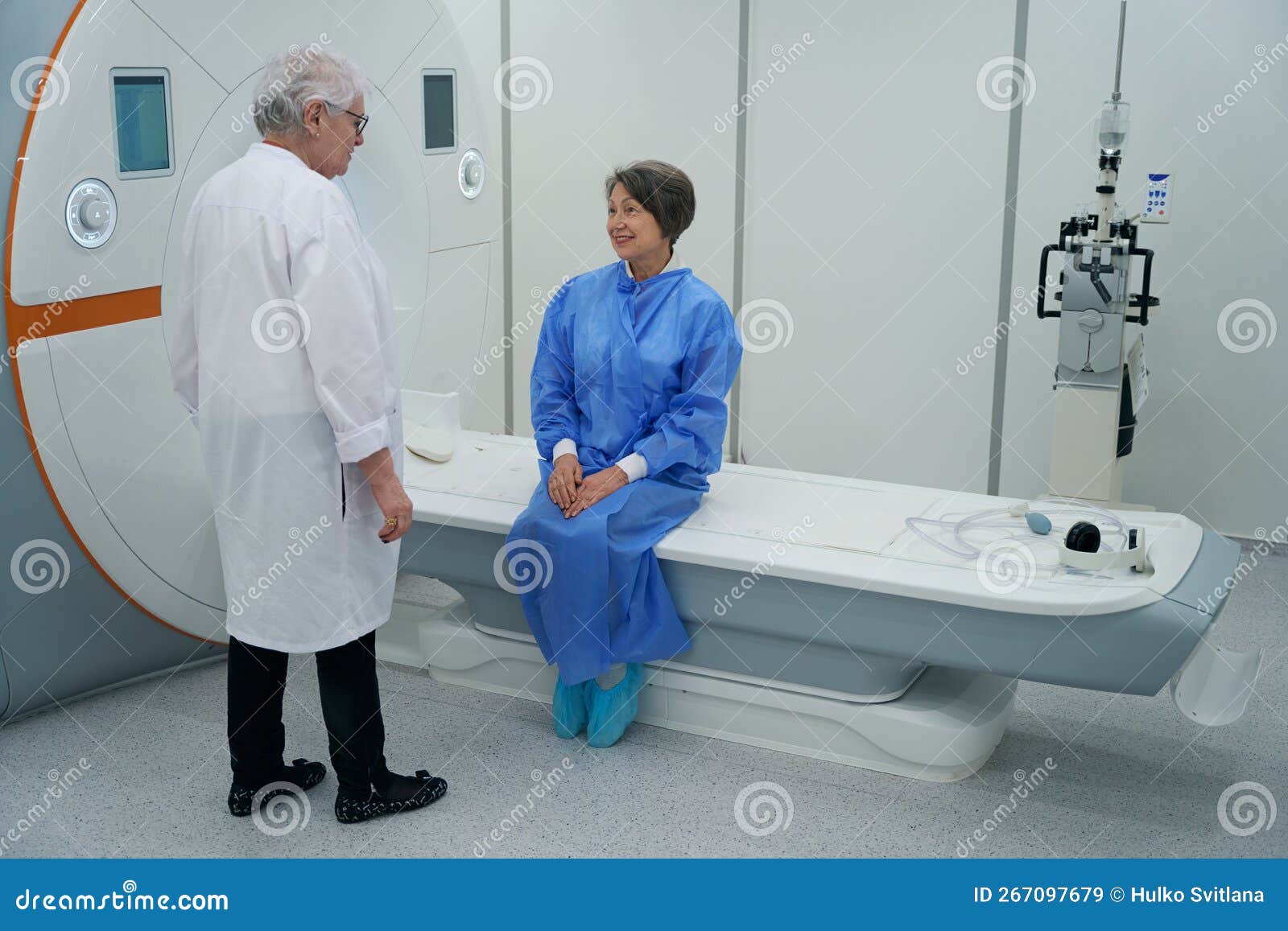 Two Elderly Ladies Doctor And Patient Communicate Before Mri
