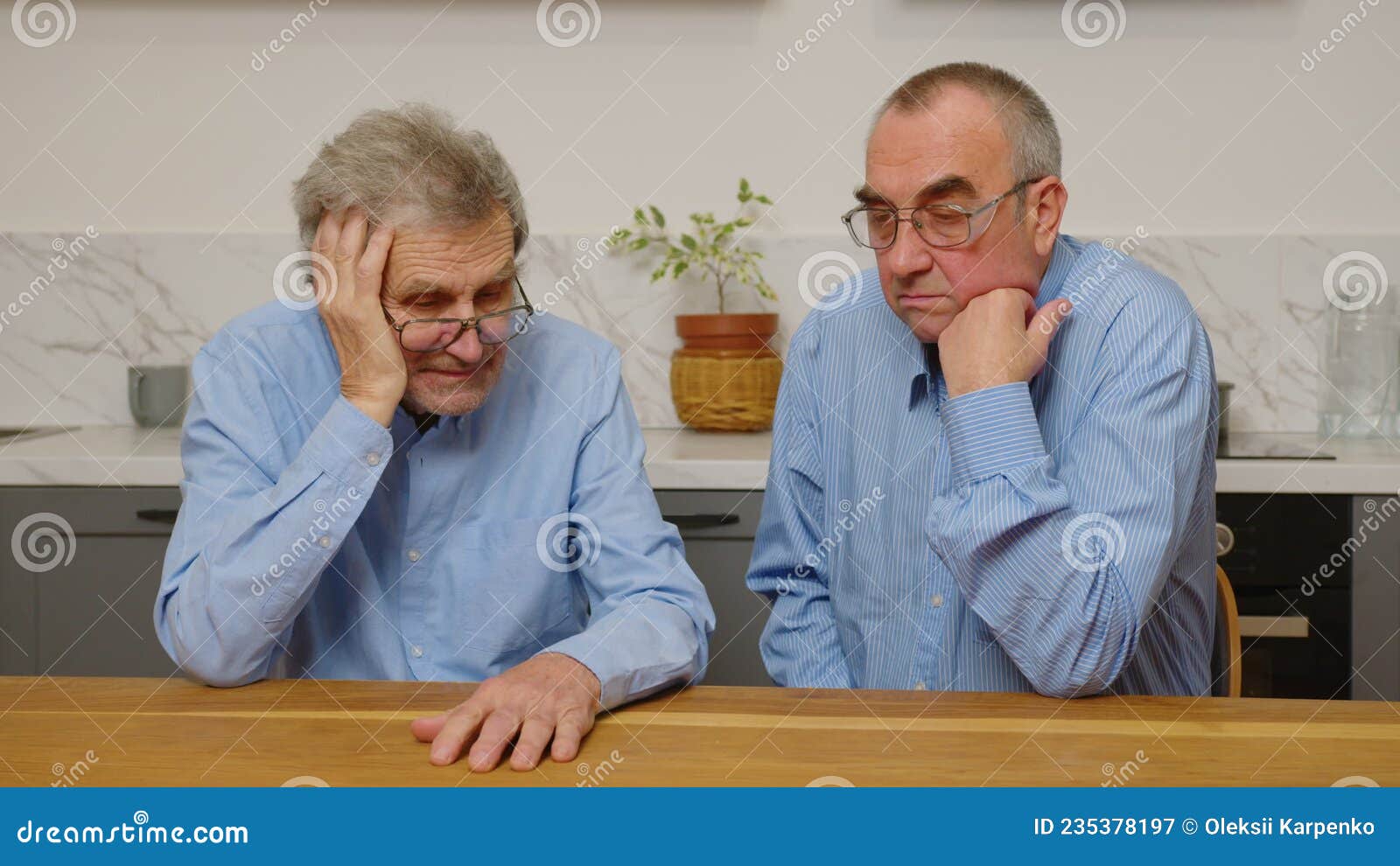 Two Elderly Men are Talking at the Table. Elderly Communication Concept ...