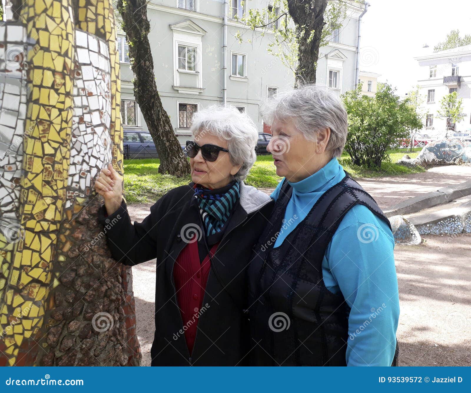 Two Elderly Women Staying and Talking Stock Photo - Image of lifestyle ...