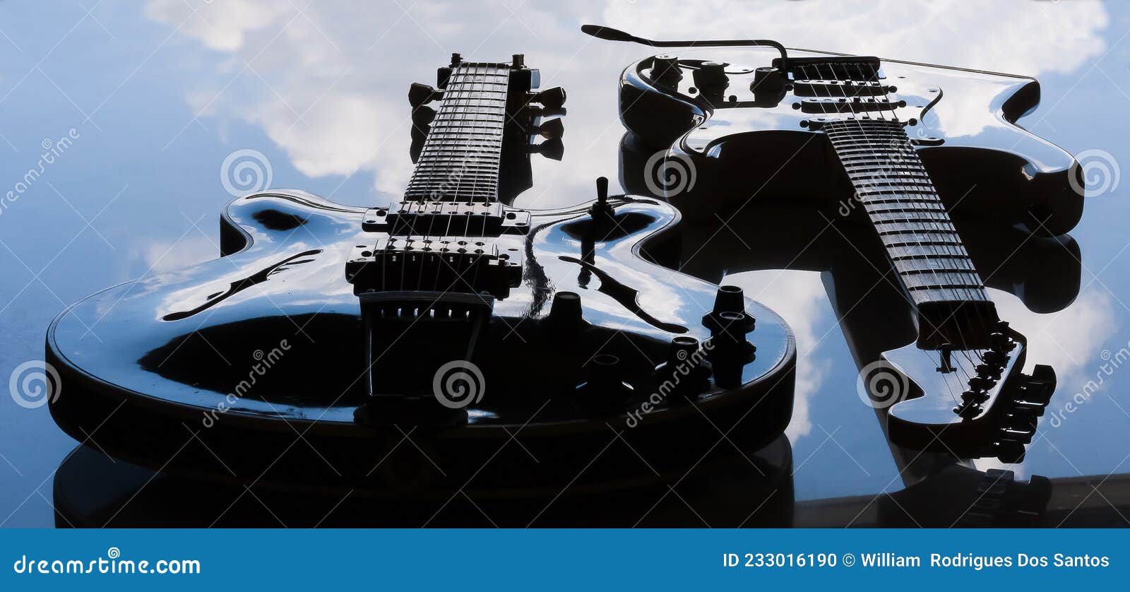 Two Electric Guitar on a Marble Table Stock Photo - Image of contrast ...