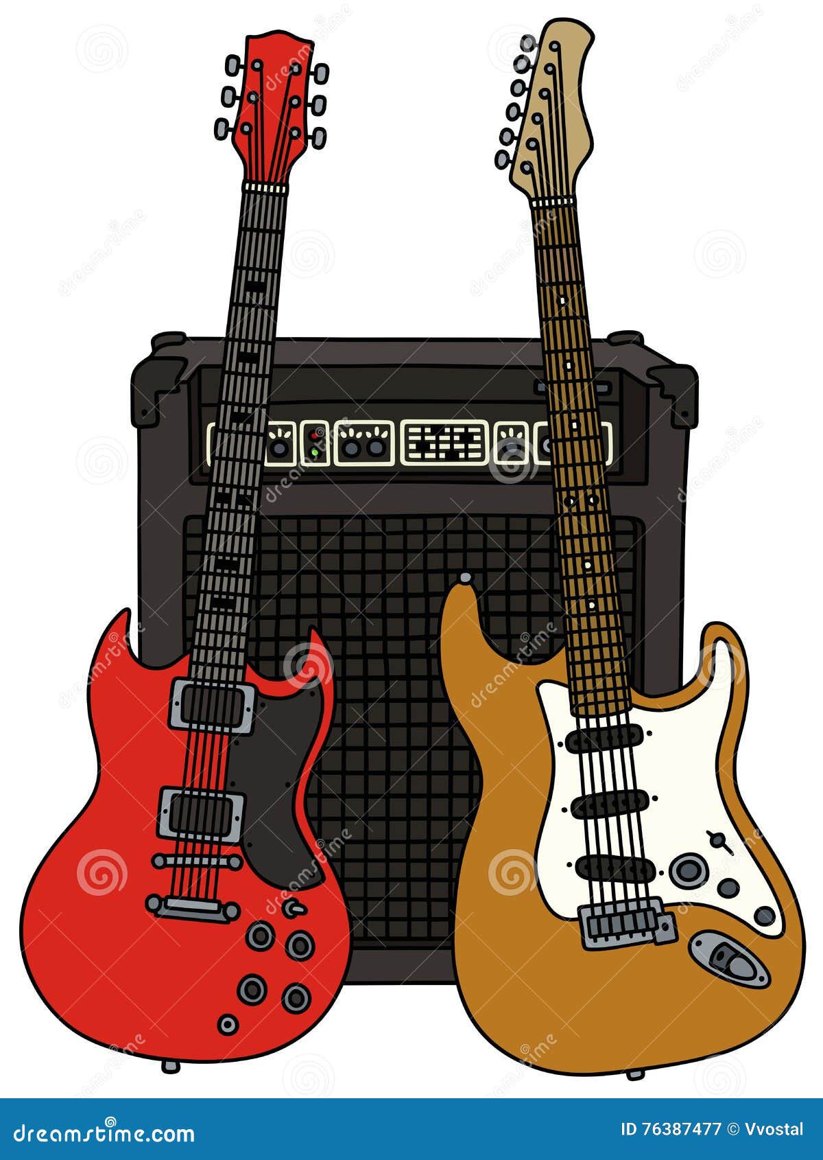 Electric Guitars Vector Illustration | CartoonDealer.com #8408426
