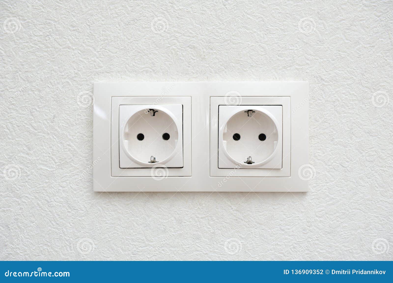 Two Electrical Sockets Paired on the Wall Stock Photo - Image of socket ...