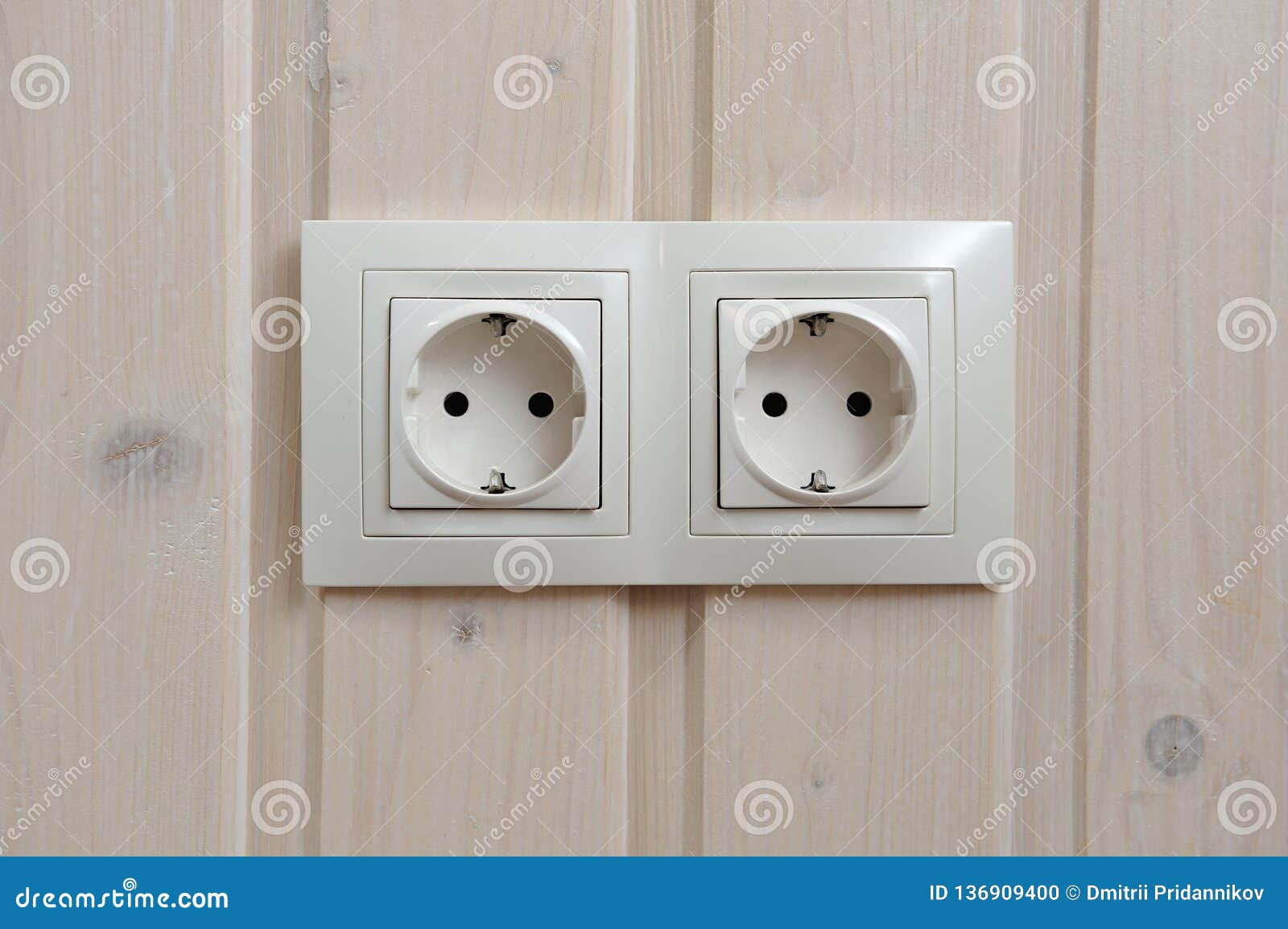 Two Electrical Sockets Paired on the Wall Stock Photo - Image of socket ...