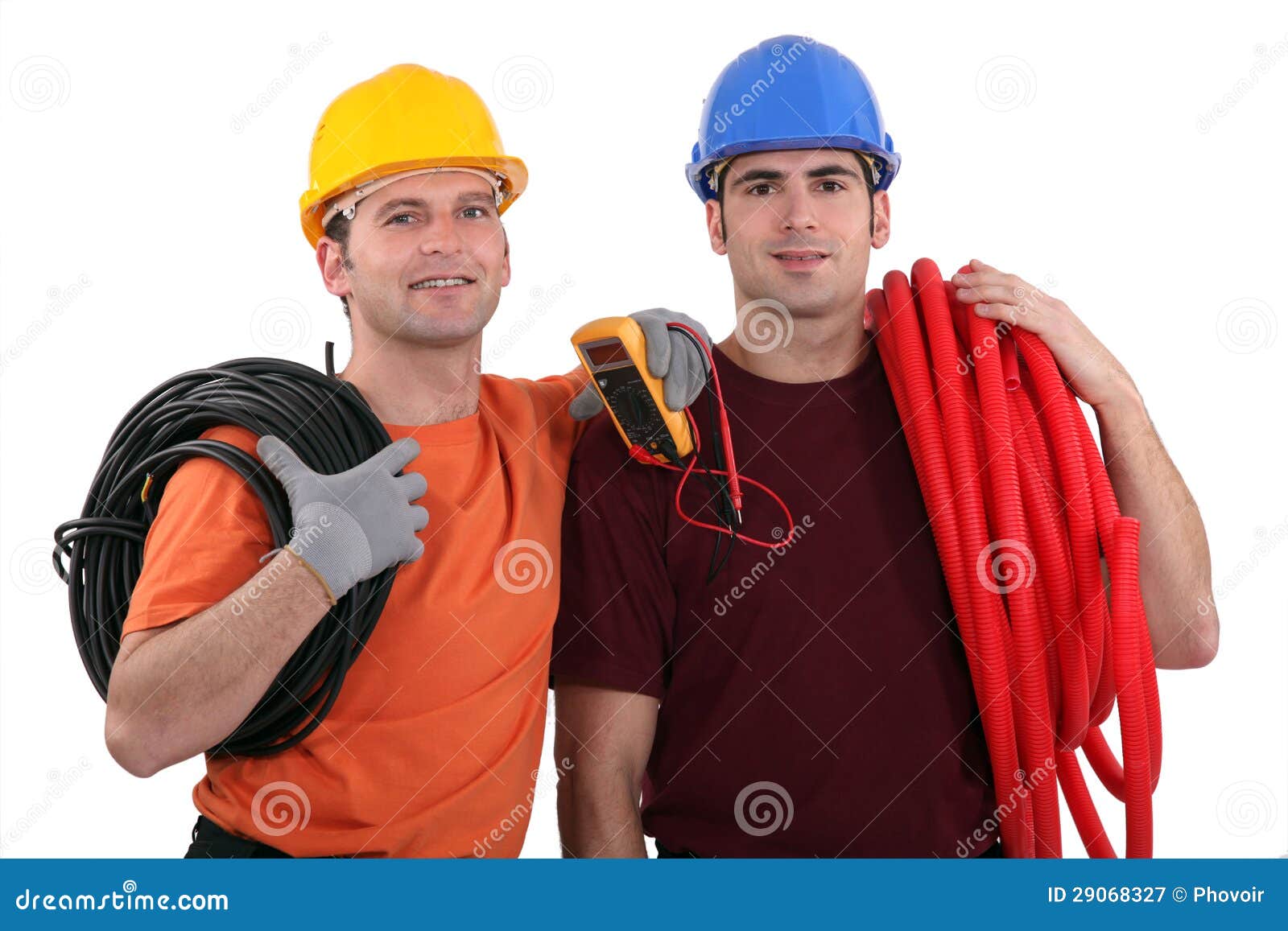 Two electricians stock image. Image of check, digital - 29068327