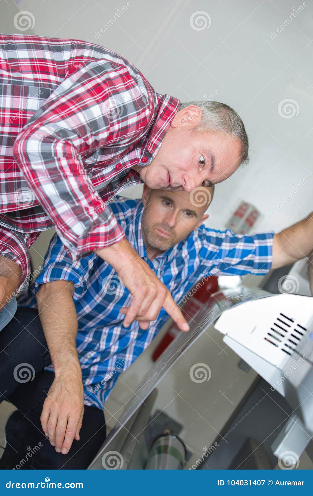 Two Electricians Fixing Devices Stock Image - Image of supervisor ...