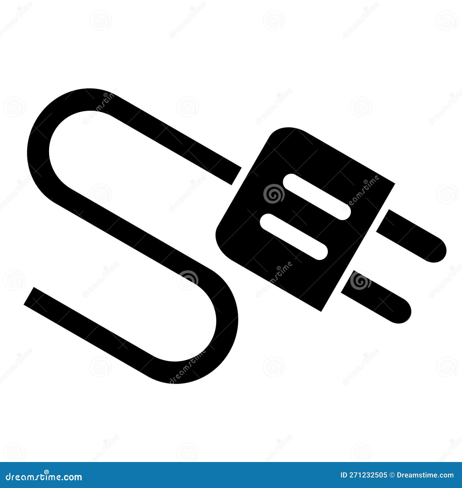 Two Electricity Plug with Cable Stock Vector - Illustration of plug ...