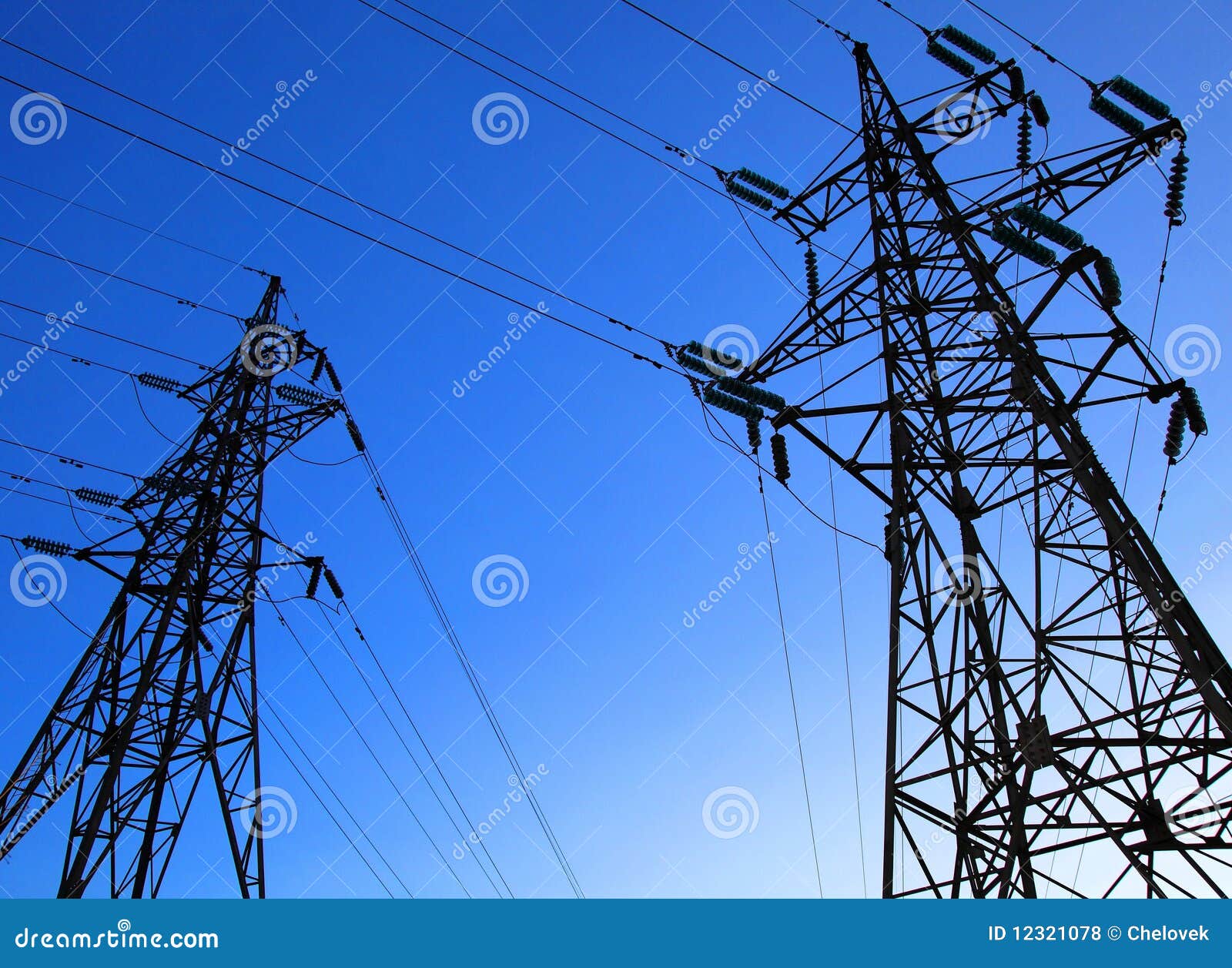 Two electricity pylons stock photo. Image of steel, tall - 12321078