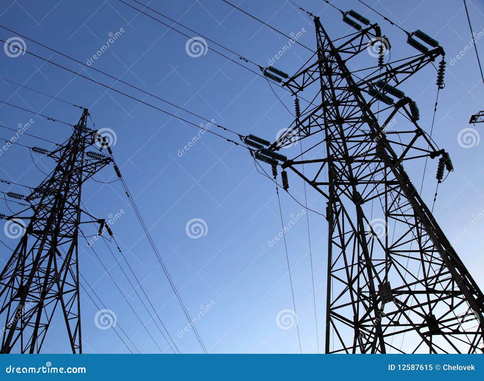 Two electricity pylons stock image. Image of steel, russia - 12587615