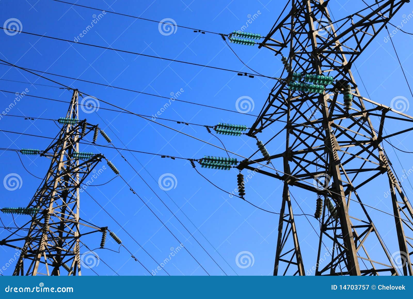 Two electricity pylons stock image. Image of outside - 14703757