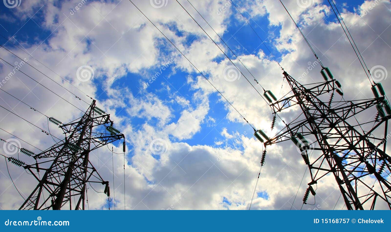 Two electricity pylons stock image. Image of angle, place - 15168757