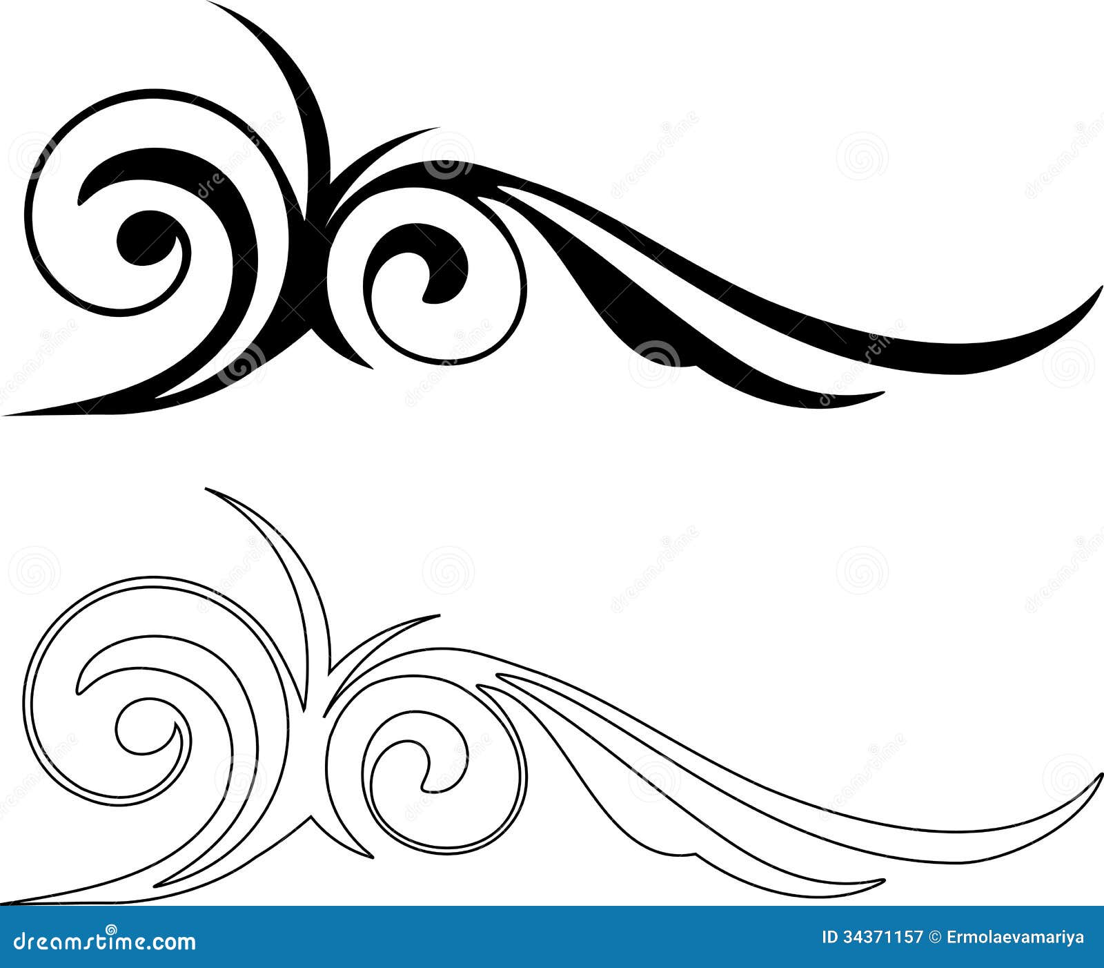 Two Elegance Elements. Vector Illustration Stock Vector - Illustration ...