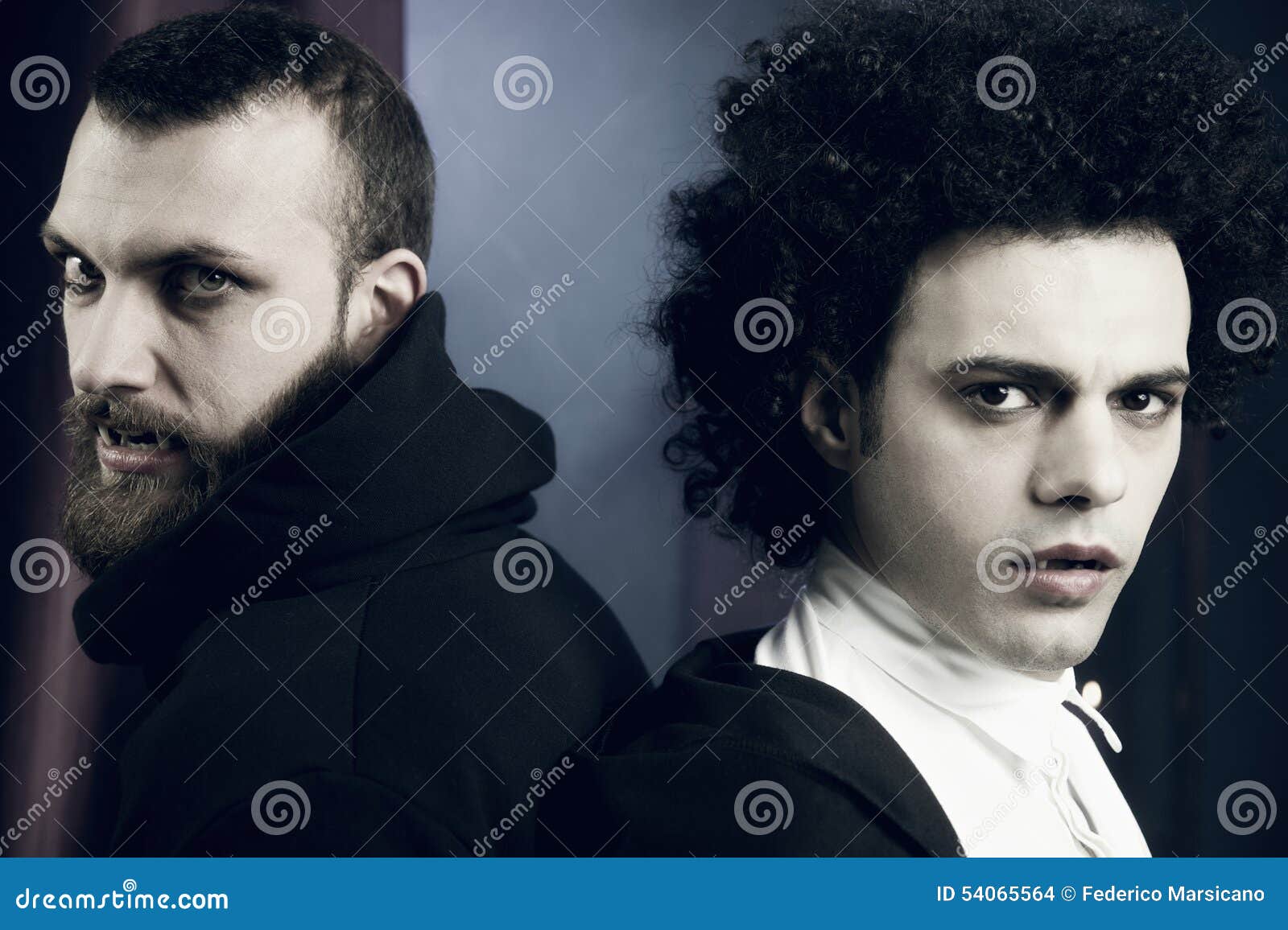 Two Elegant Handsome Vampires Looking Camera Stock Photo - Image of ...