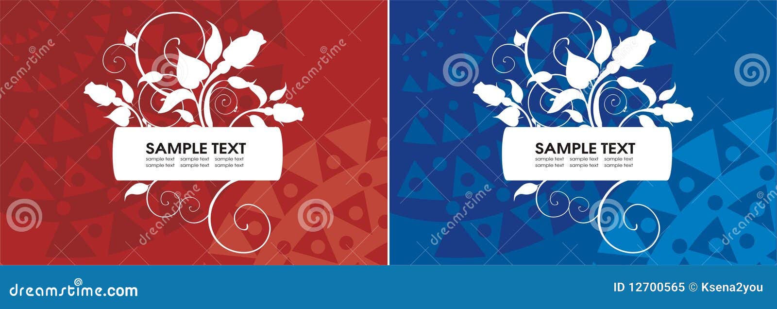 Two Elegant Labels in Red and Blue Stock Vector - Illustration of ...