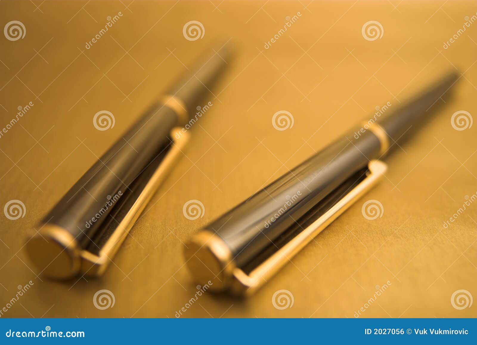 Two elegant pens stock photo. Image of gold, close, ballpoint - 2027056