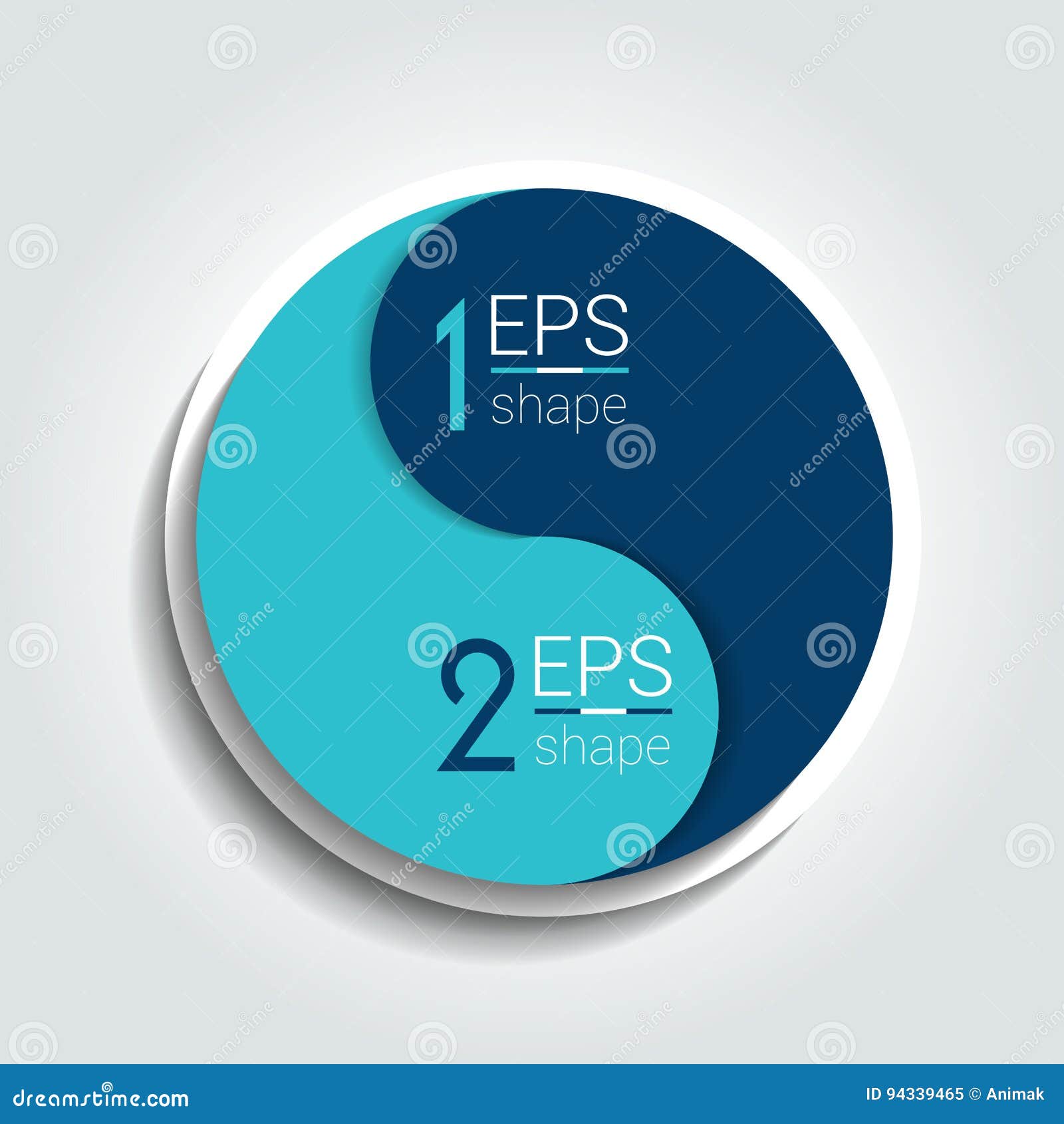 Two Element Circle Infographic Chart. Ying Yang Infographic Template ...