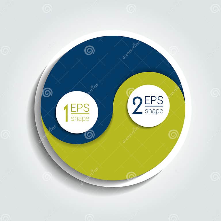 Two Element Circle Infographic Chart. Ying Yang Infographic Template ...