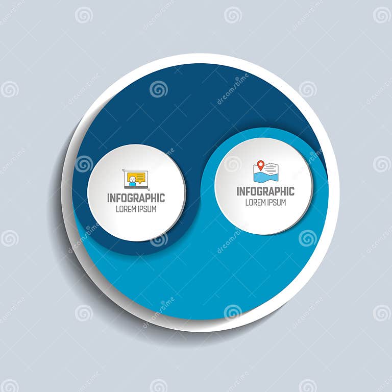 Two Element Circle Infographic Chart. Ying Yang Infographic Template ...