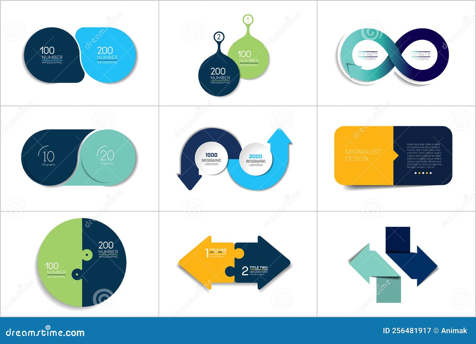 Two Elements Banner. 2 Steps Design, Chart, Infographic, Step by Step ...