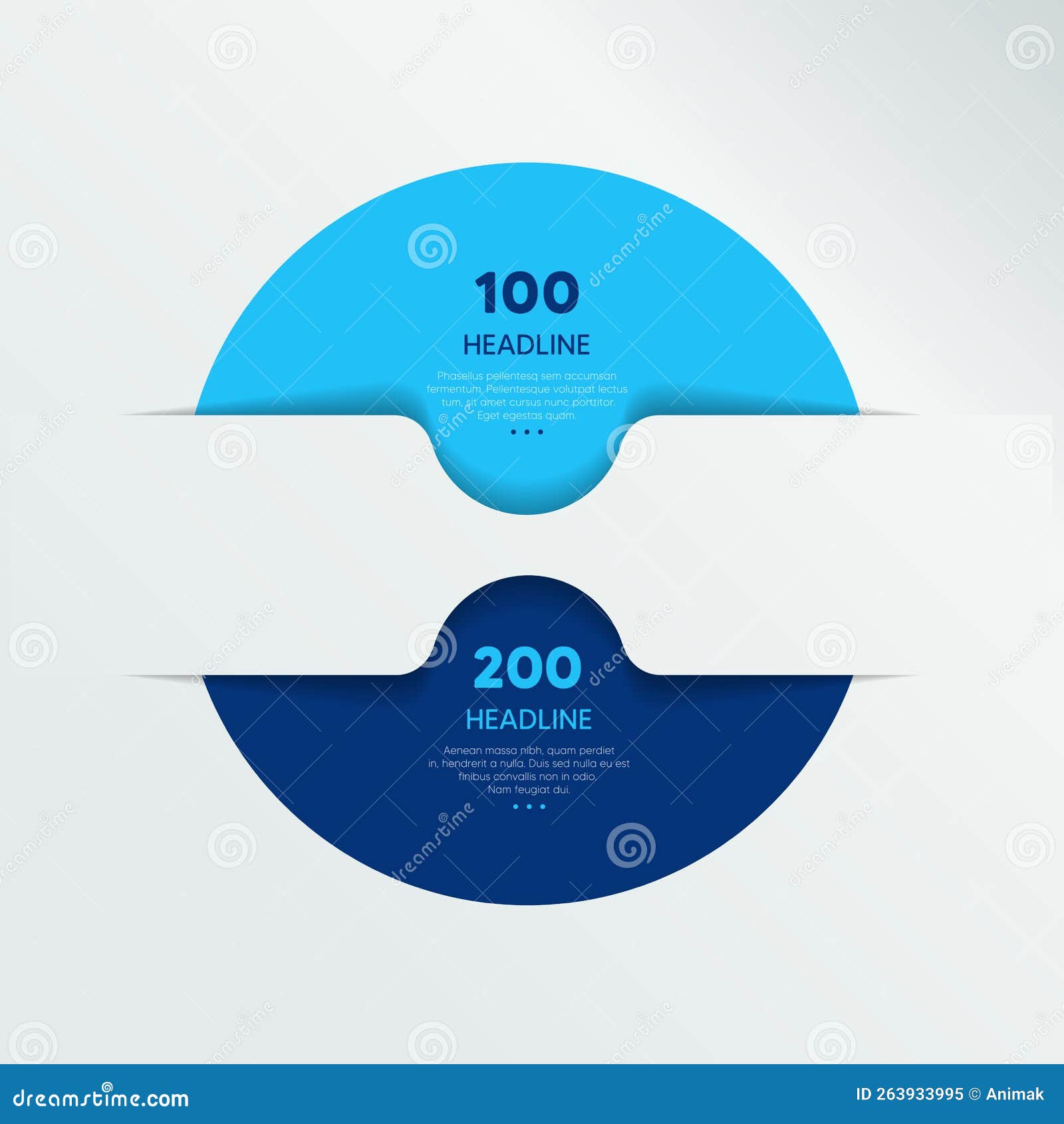 Two Elements Banner. 2 Steps Design, Chart, Infographic, Step by Step ...