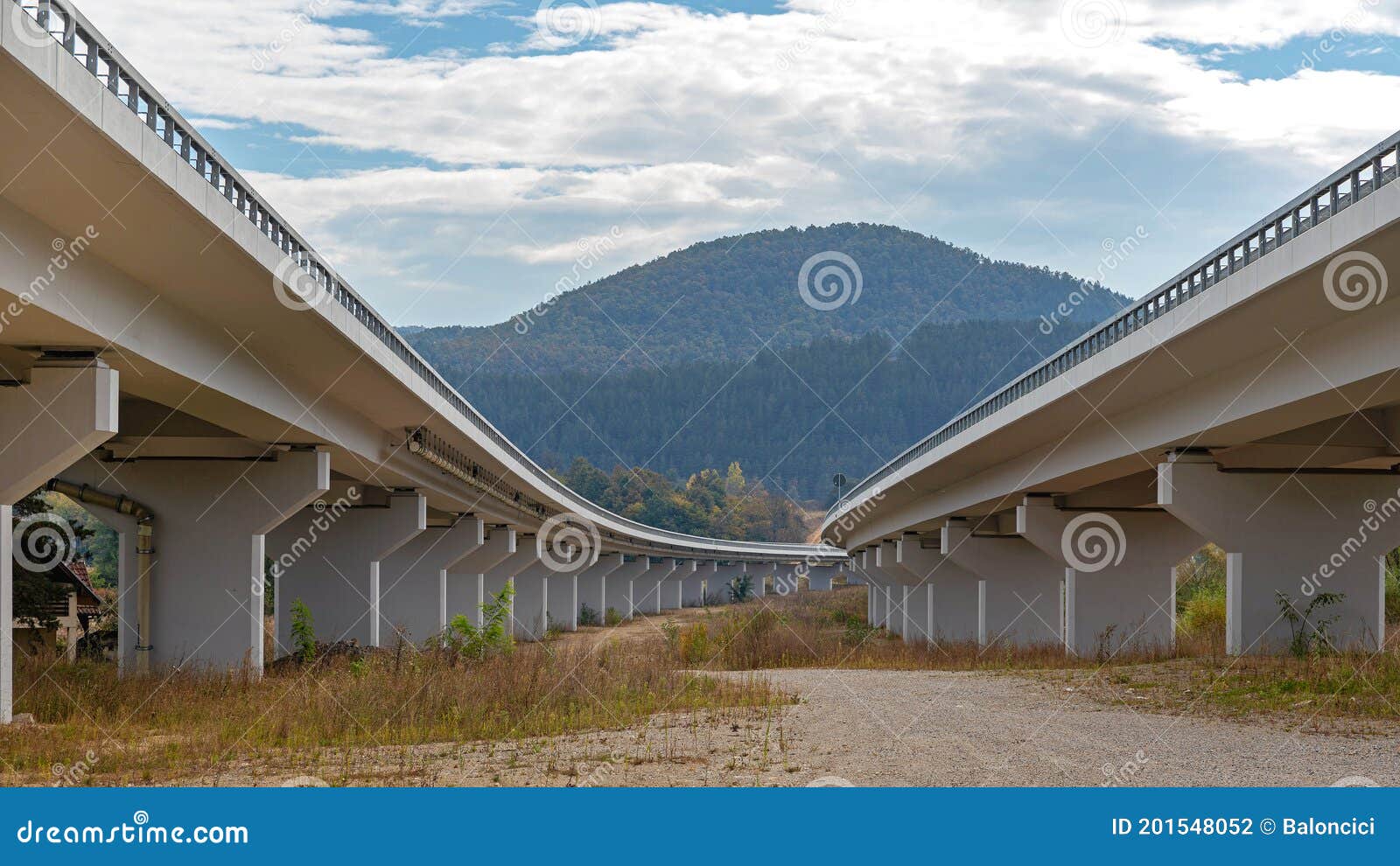 Two Elevated Highway Overpass Stock Photo - Image of structure, columns ...