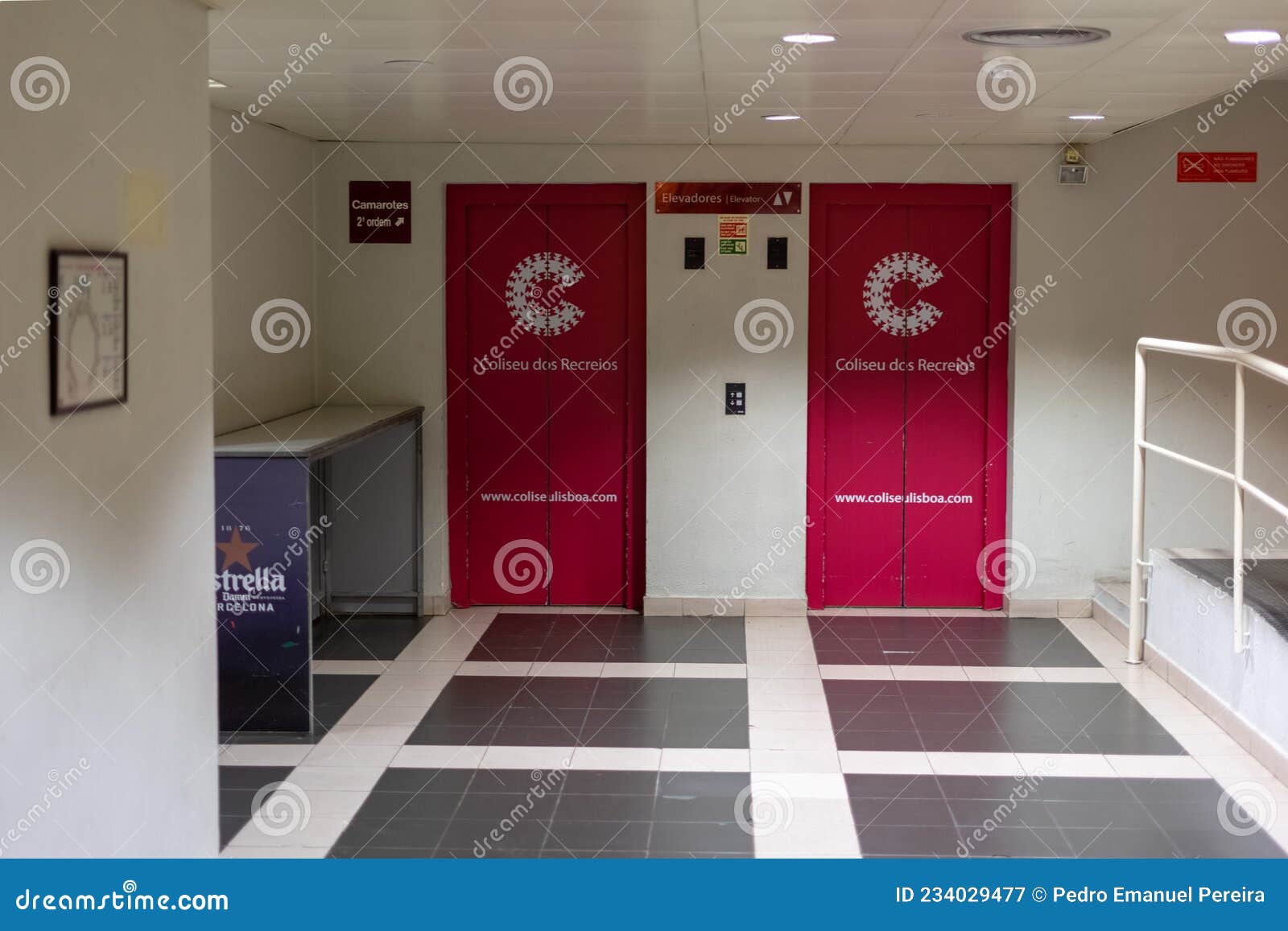 Two Elevator Doors in the Corridor of the Coliseum of Recreios in ...