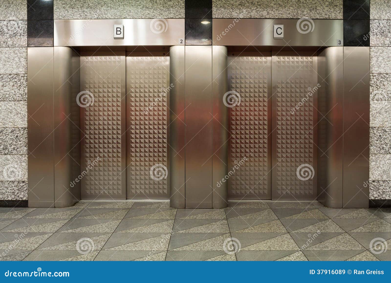 Two Elevators with Metal Doors Stock Image - Image of texture, interior ...