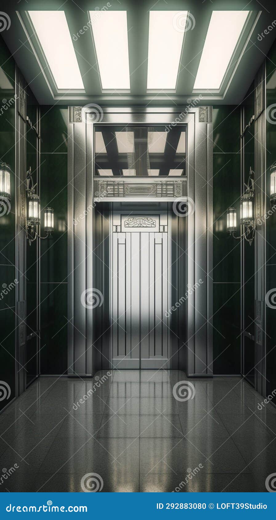 Two_elevators_in_a_modern_building_1695522521260_1 Stock Illustration ...