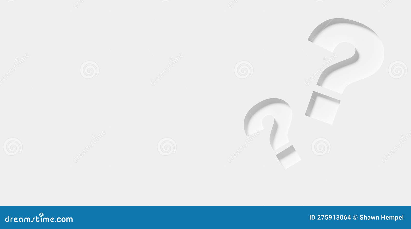 Two Embossed Question Marks on White Background, Idea, Solution or ...