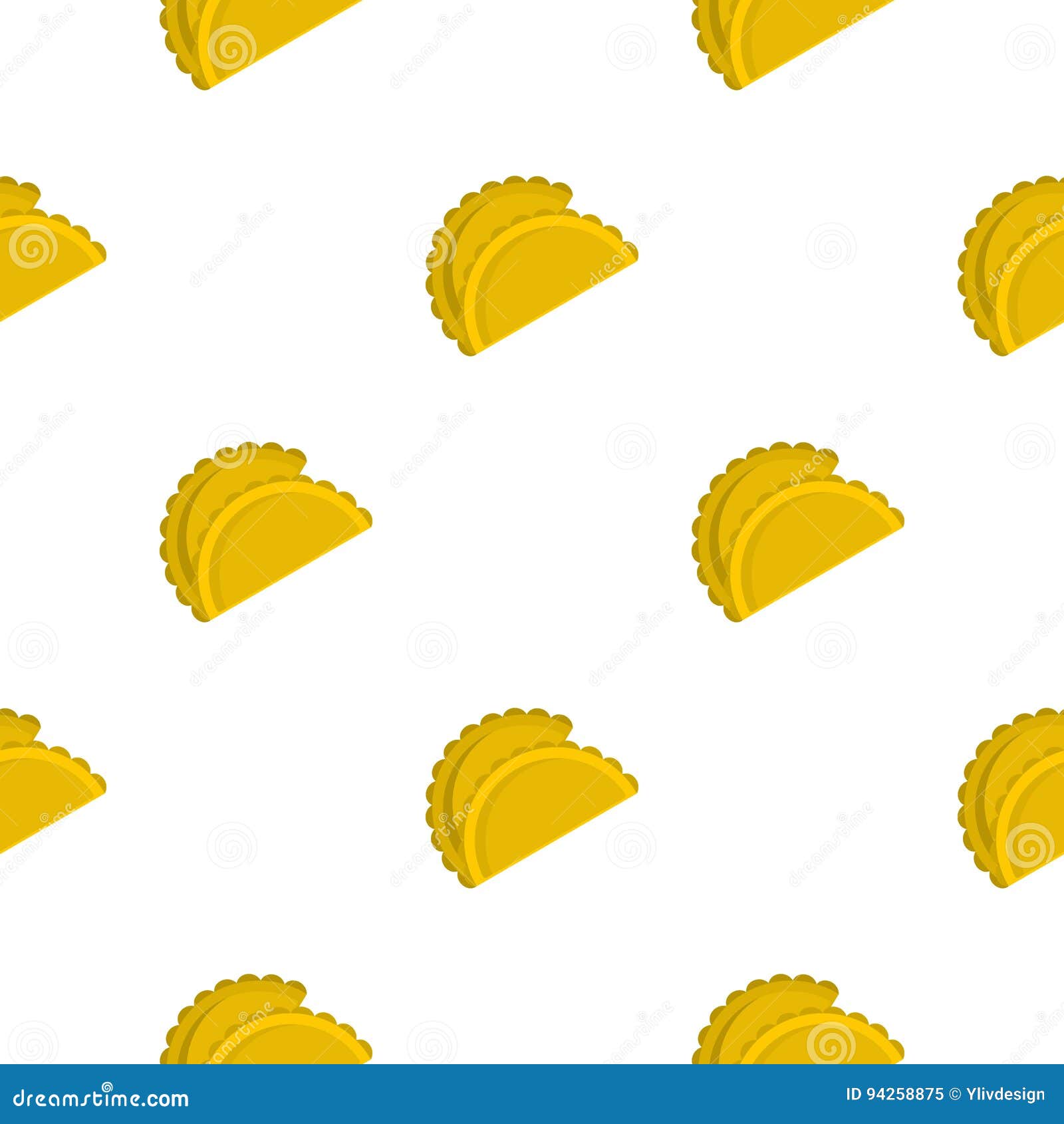 Empanada Seamless Doodle Pattern, Vector Color Illustration ...