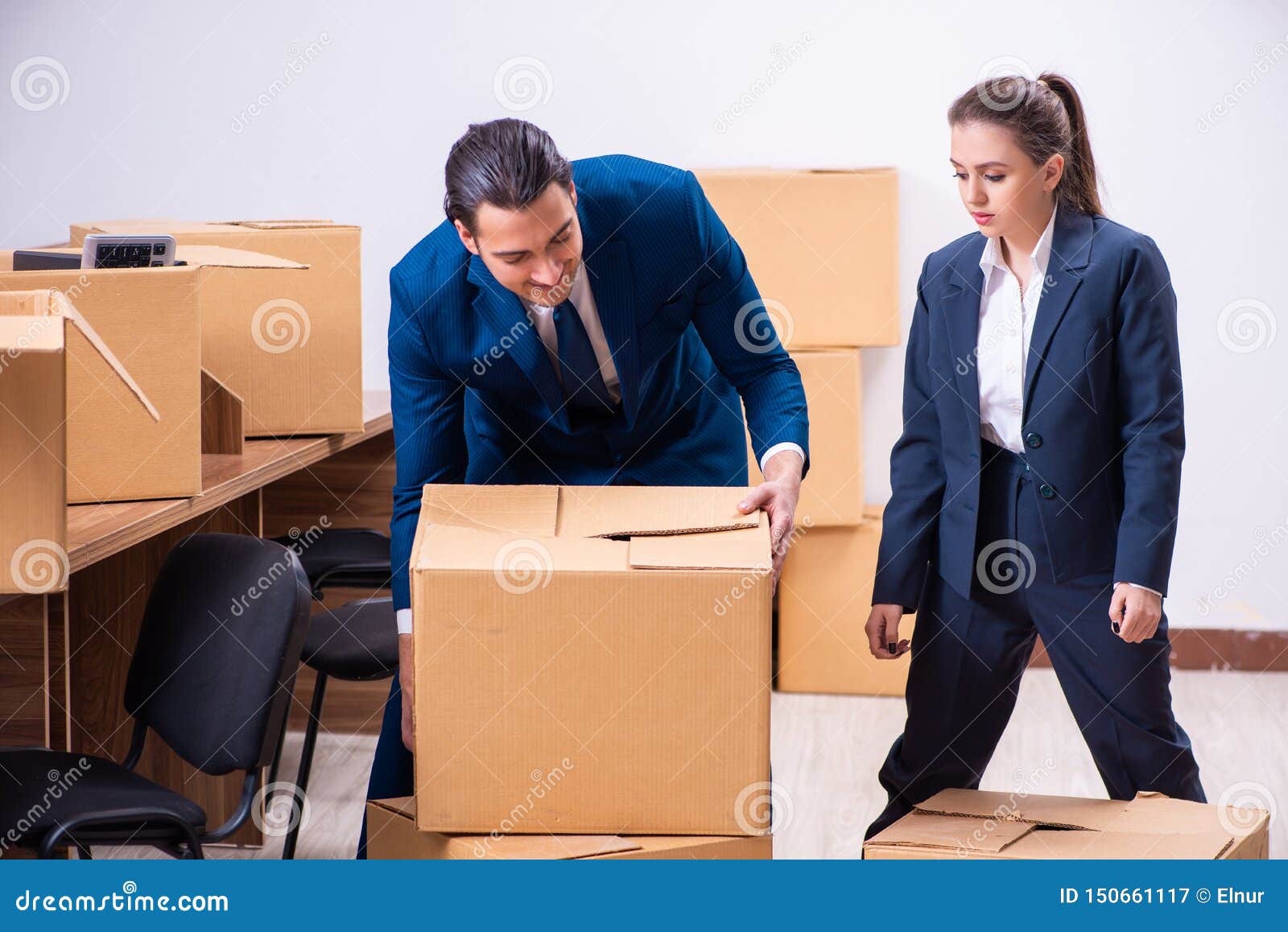 The Two Employees Being Fired from Their Work Stock Image - Image of ...