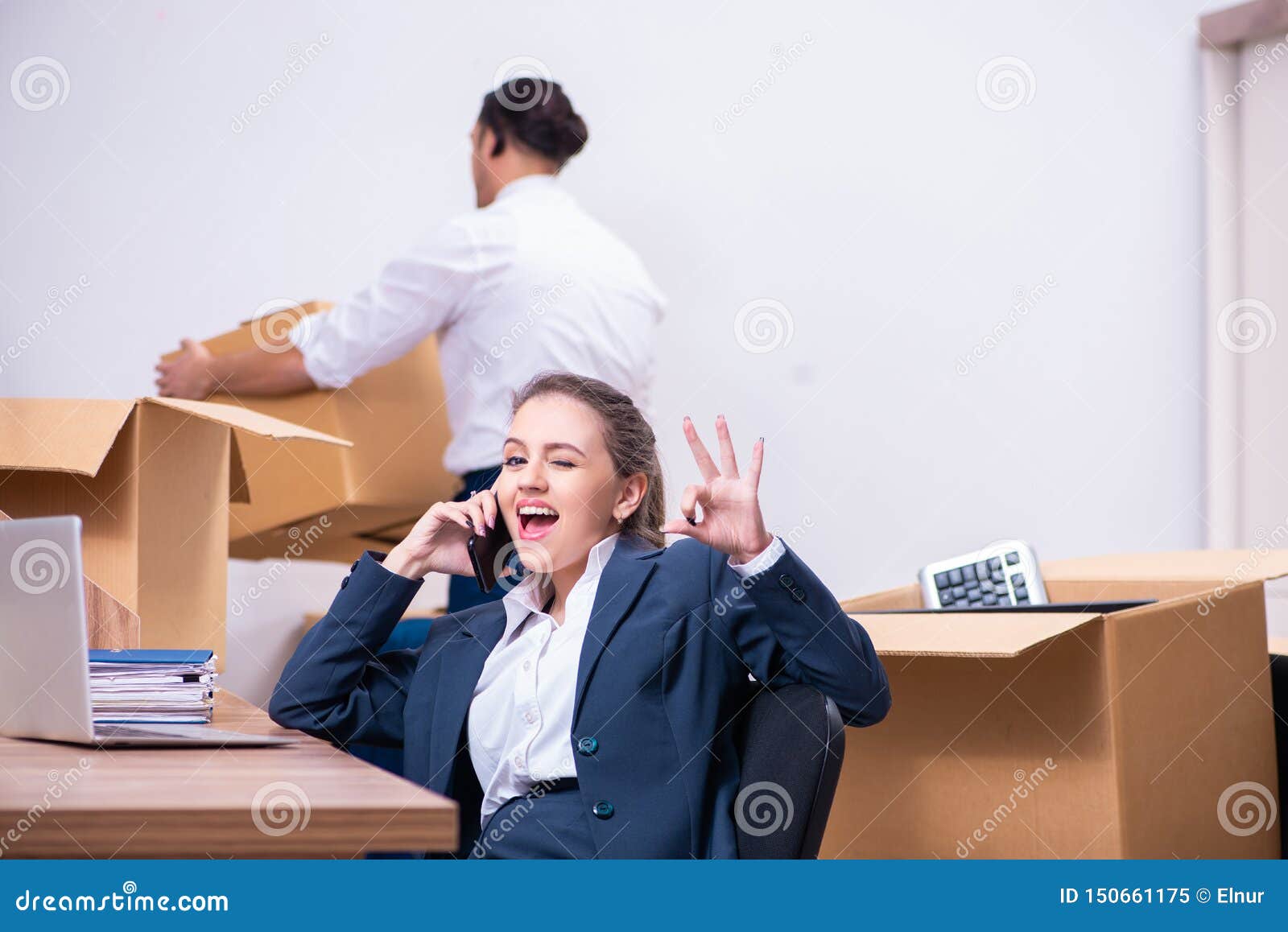 The Two Employees Being Fired from Their Work Stock Image - Image of ...