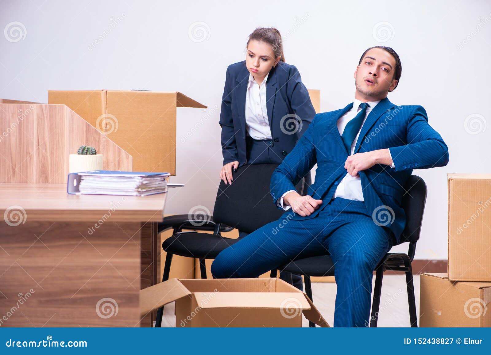 Two Employees Being Fired from Their Work Stock Image - Image of ...