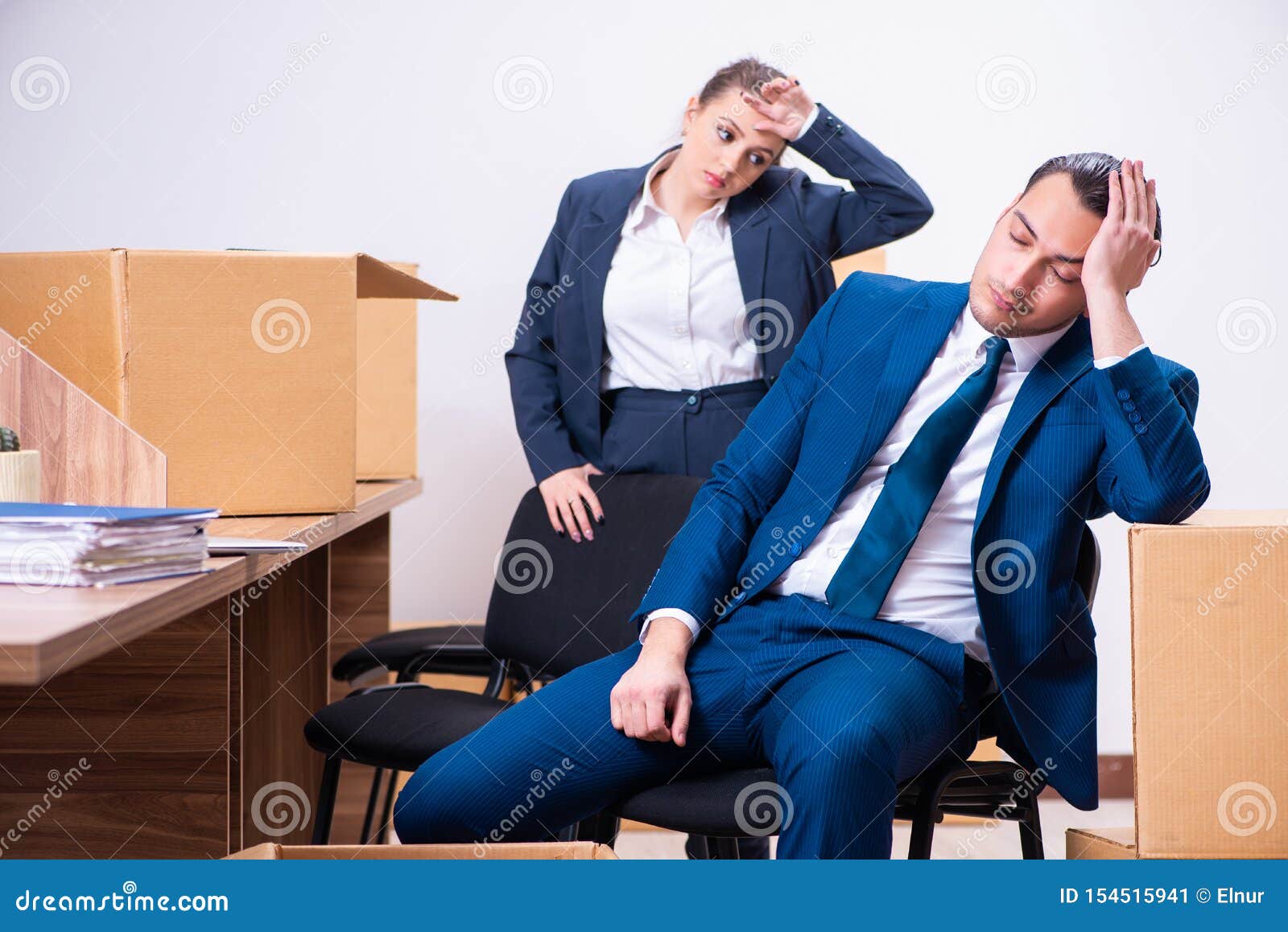 Two Employees Being Fired from Their Work Stock Image - Image of layoff ...