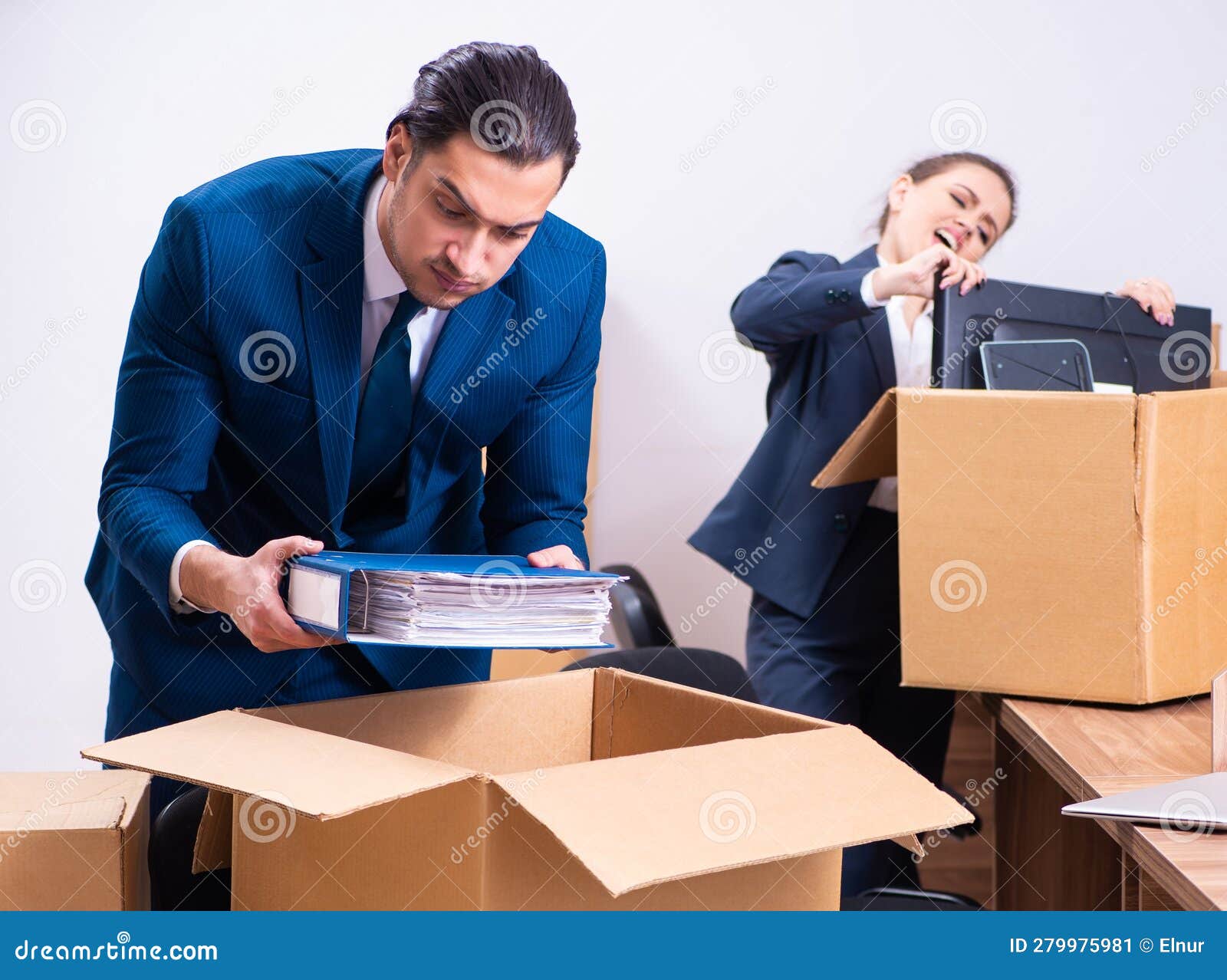 Two Employees Being Fired from Their Work Stock Image - Image of ...