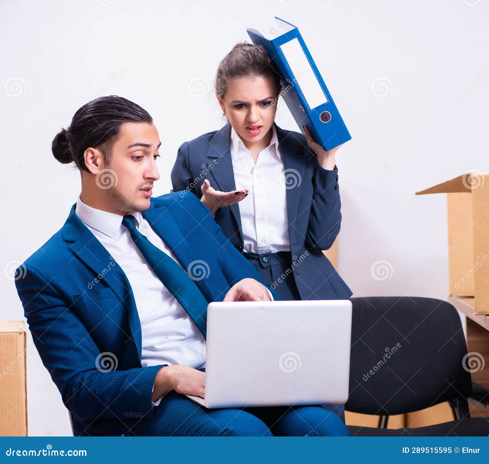 Two Employees Being Fired from Their Work Stock Image - Image of ...