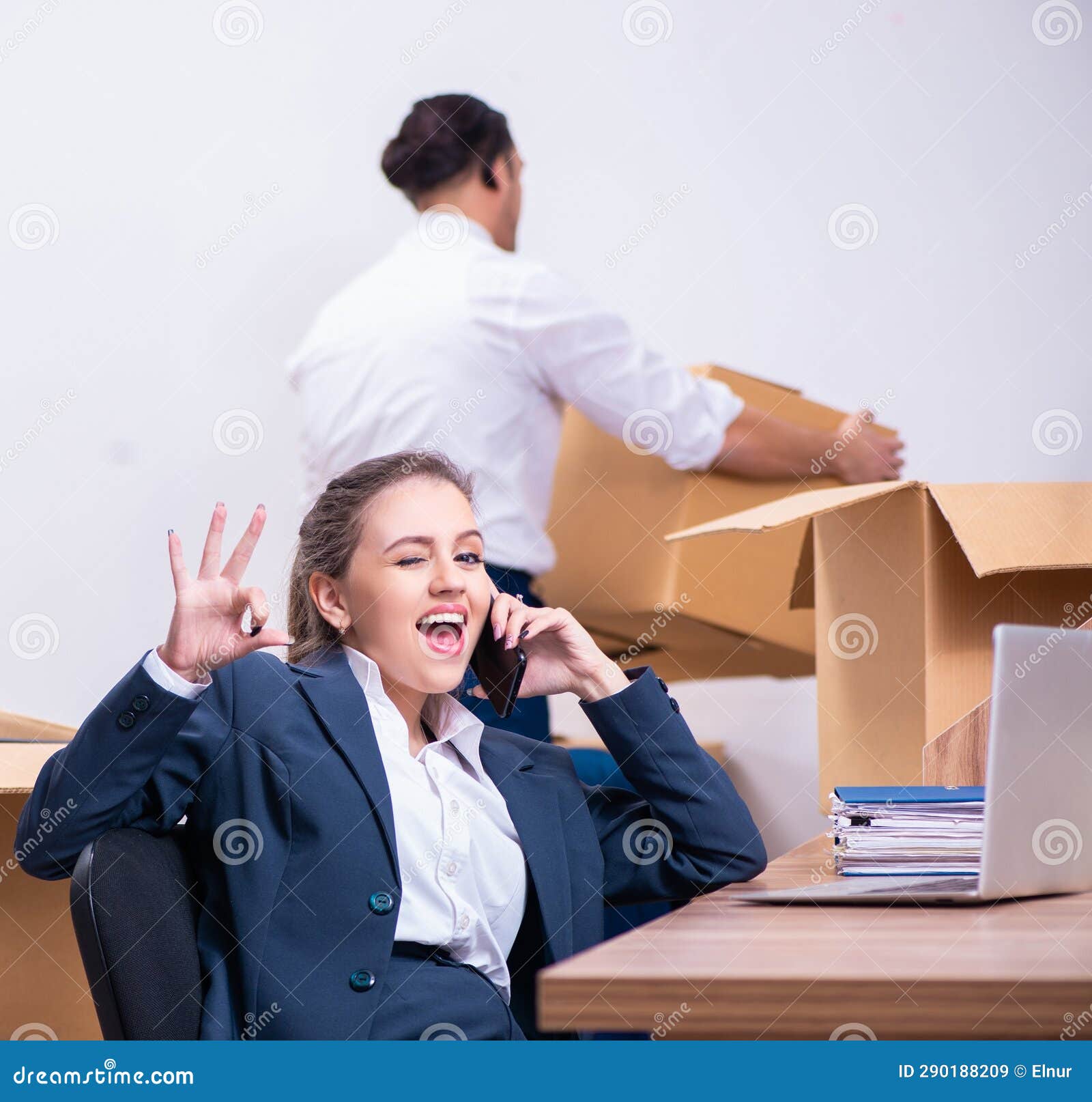 Two Employees Being Fired from Their Work Stock Image - Image of ...