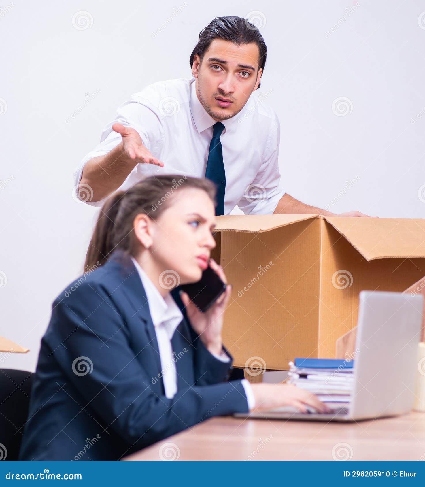 Two Employees Being Fired from Their Work Stock Photo - Image of ...