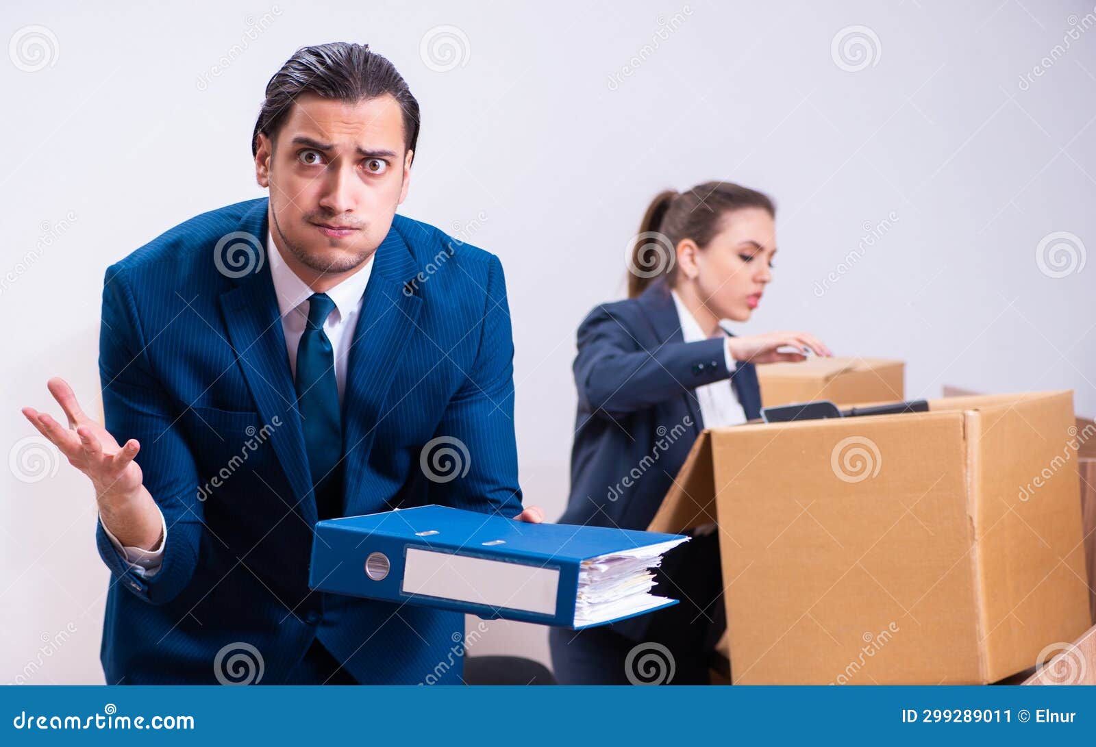 Two Employees Being Fired from Their Work Stock Image - Image of ...